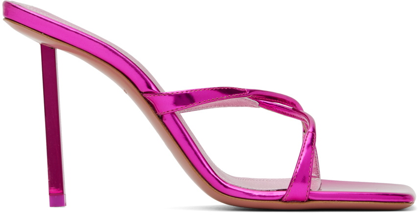 Amina Muaddi Pink Adriana Heeled 95 Sandals Amina Muaddi