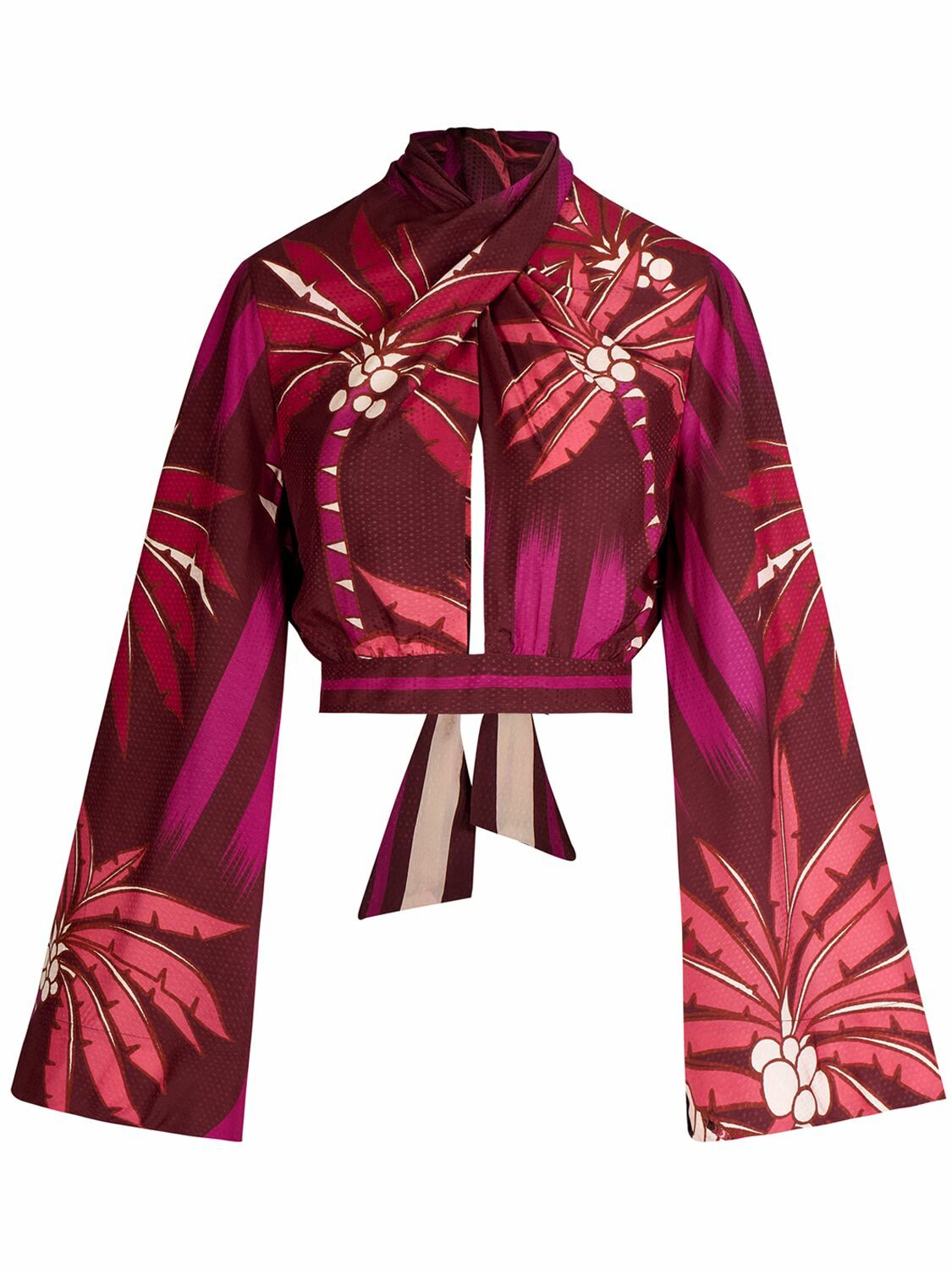 JOHANNA ORTIZ - Printed Crepe De Chine Open Crop Top Johanna Ortiz