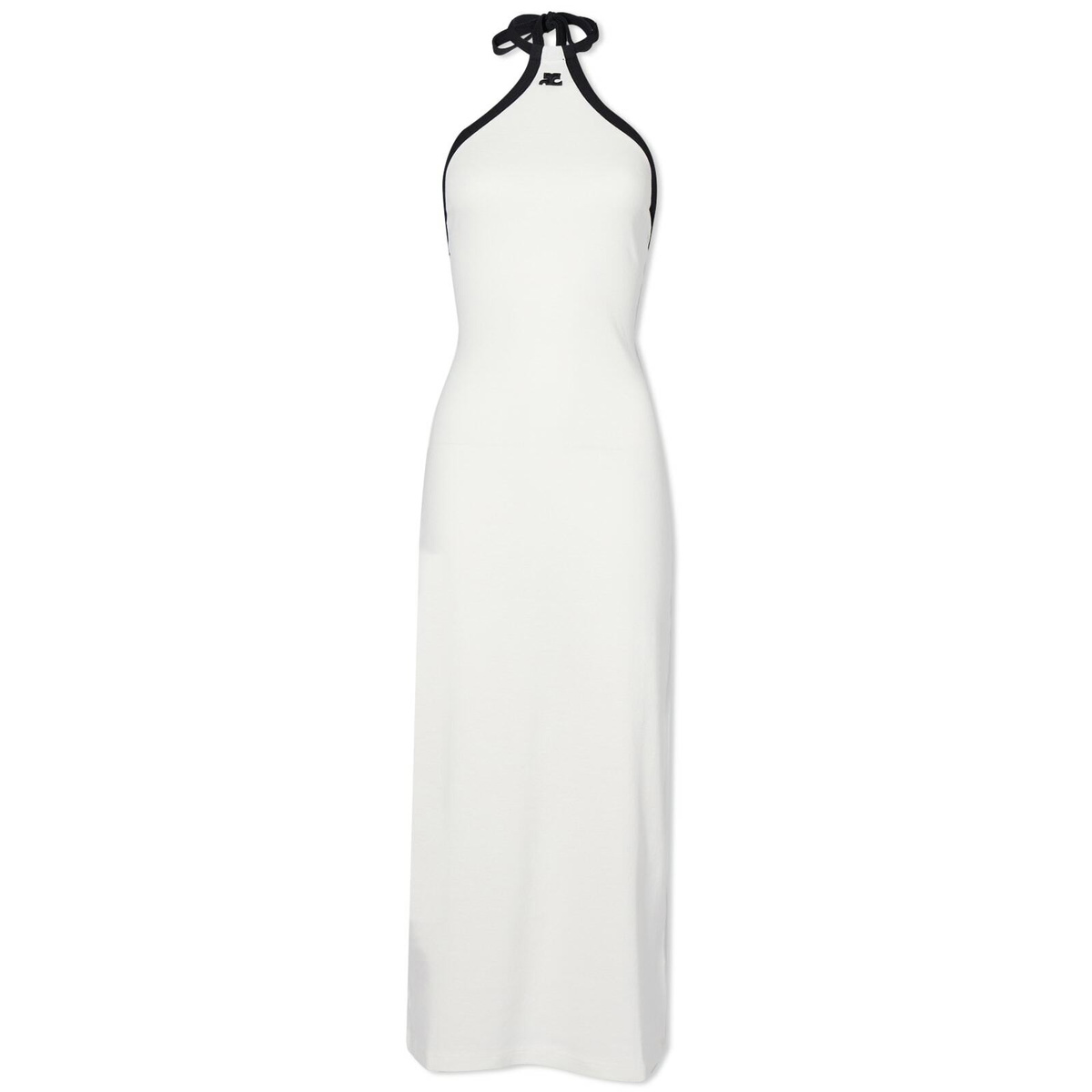 Courreges Women's Courrèges Halter Neck Logo Maxi Dress in White Courreges