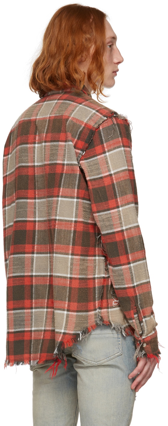 R13 Red Shredded Seam Shirt R13