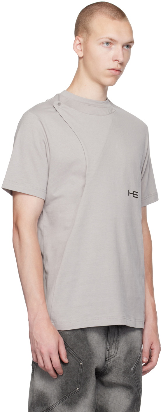 HELIOT EMIL Gray Enubilous T-Shirt Heliot Emil