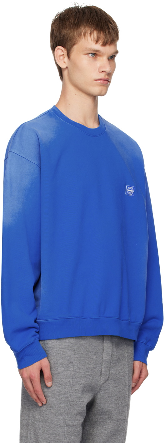 Solid Homme Blue Dyeing Back Logo Sweatshirt Solid Homme