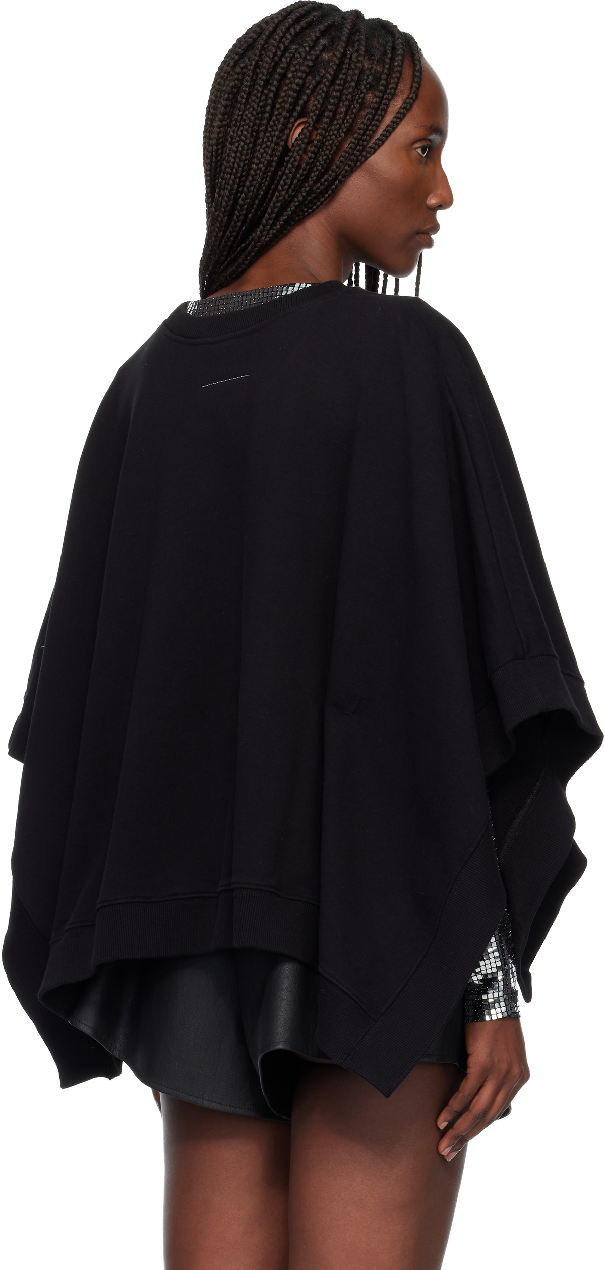 MM6 Maison Margiela Black Unbrushed Jersey Sweatshirt MM6 Maison Margiela