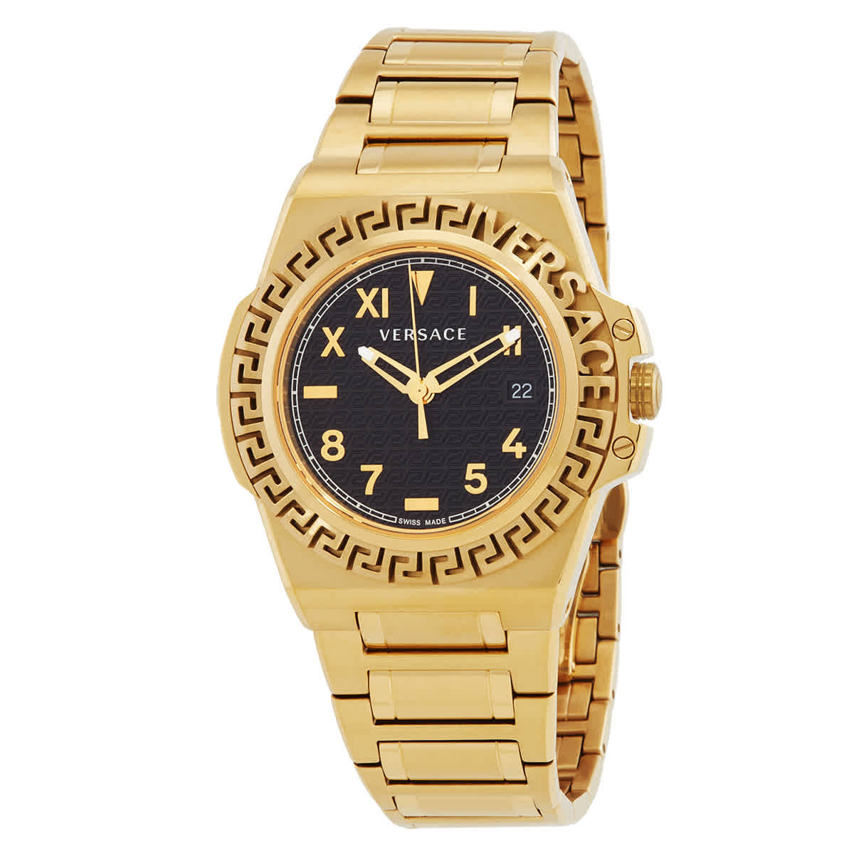 Versace Greca Reaction Quartz Black Dial Mens Watch VE3I00522 Versace