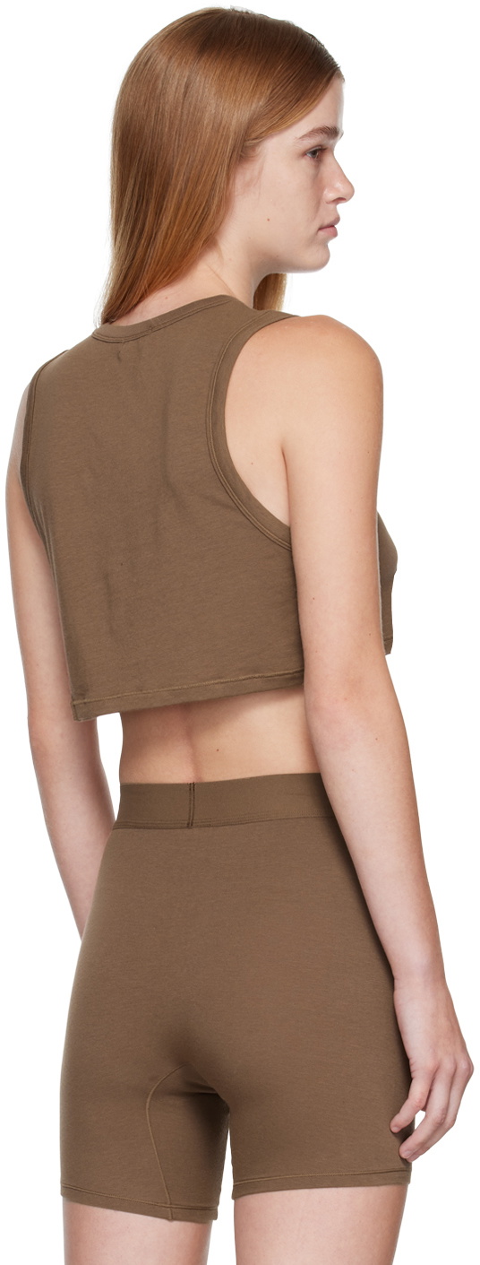 SKIMS Brown SKIMS Boyfriend Sleep Crop Tank Top SKIMS