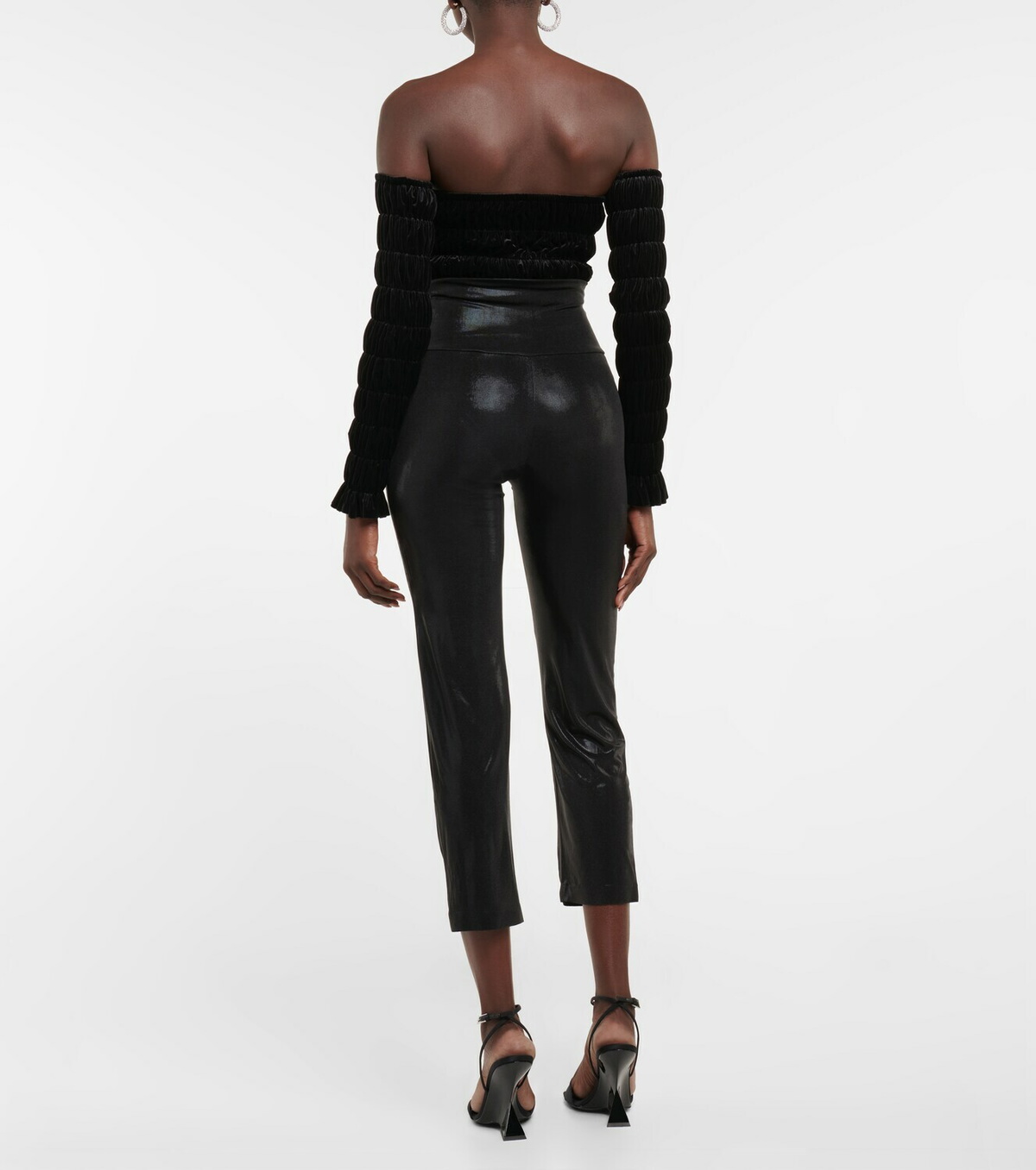 Norma Kamali High-rise lamé pants Norma Kamali