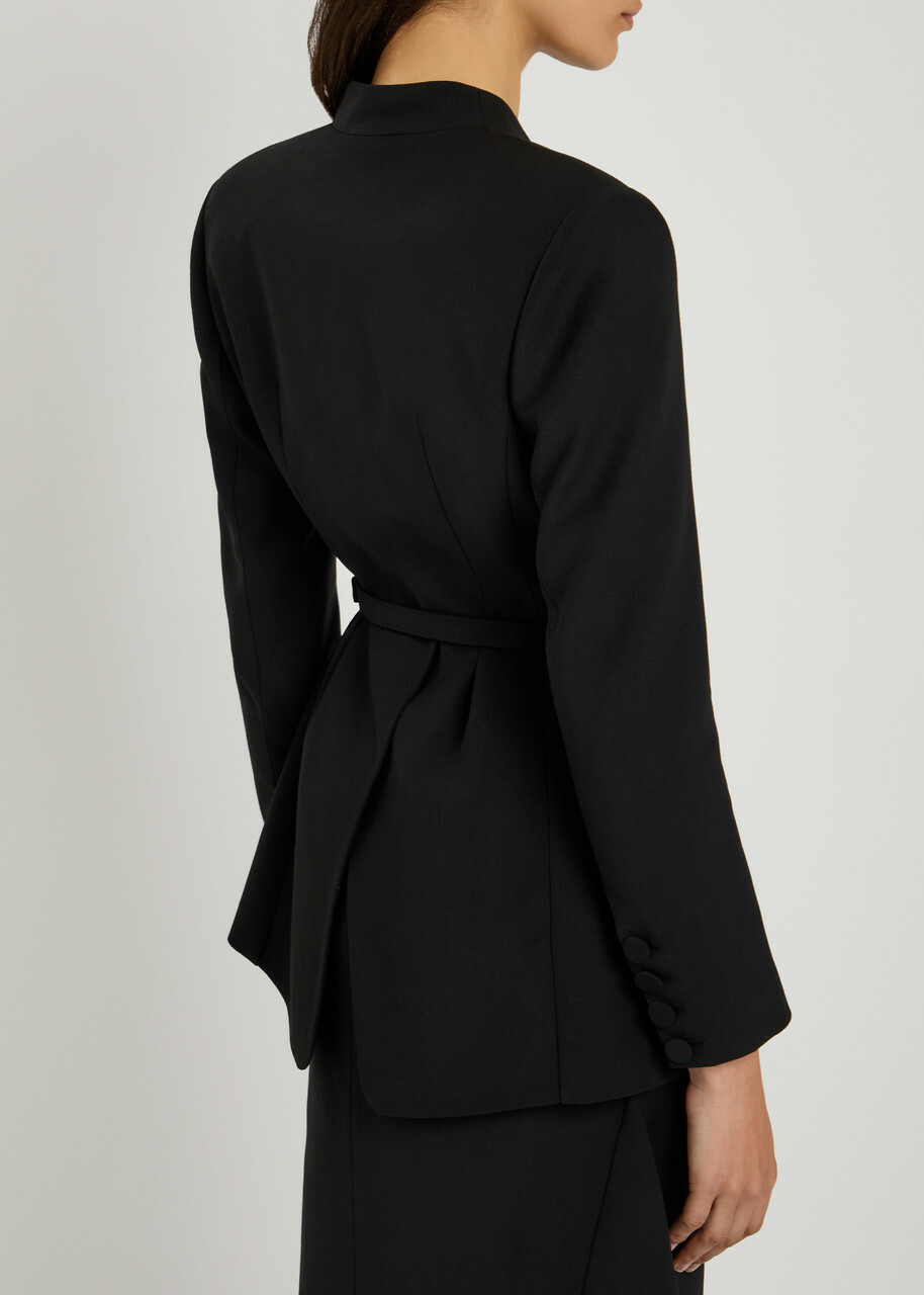 Huishan Zhang Keiran Crystal-embellished Wool Blazer Jacket Black ...