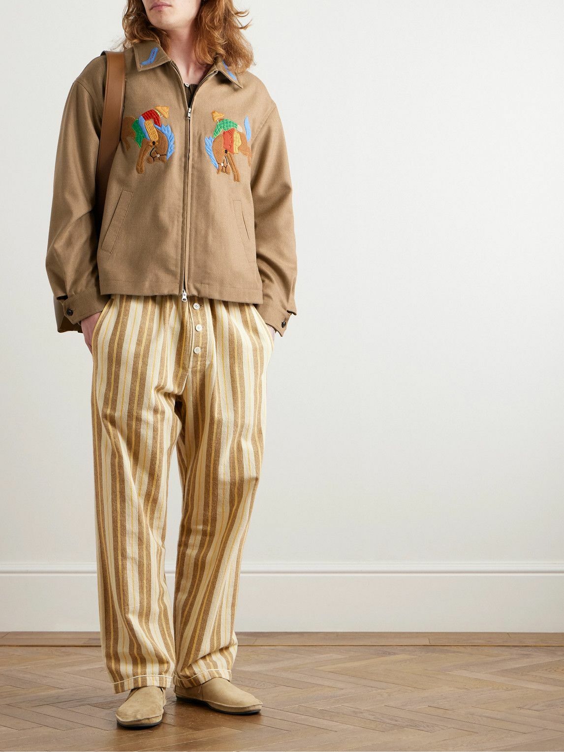 BODE - Rodeo Franck Appliquéd Wool-Twill Jacket - Brown Bode