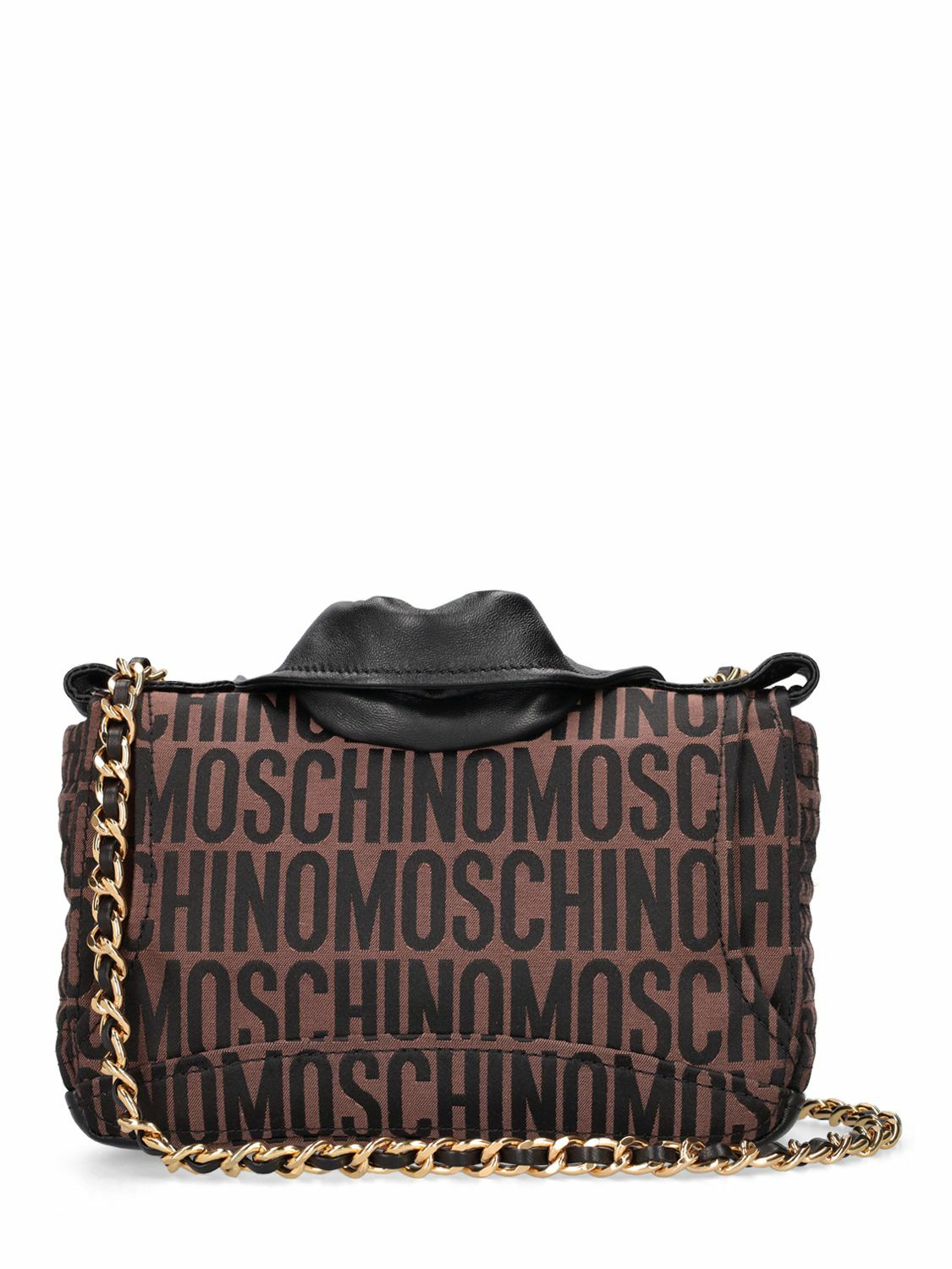 MOSCHINO - Biker Logo Jacquard Shoulder Bag Moschino