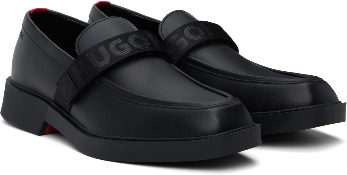 Hugo Black Leather Loafers Hugo Boss
