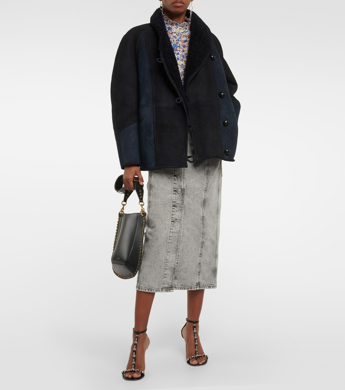 Marant Etoile Abeni shearling-lined suede jacket Isabel Marant Etoile