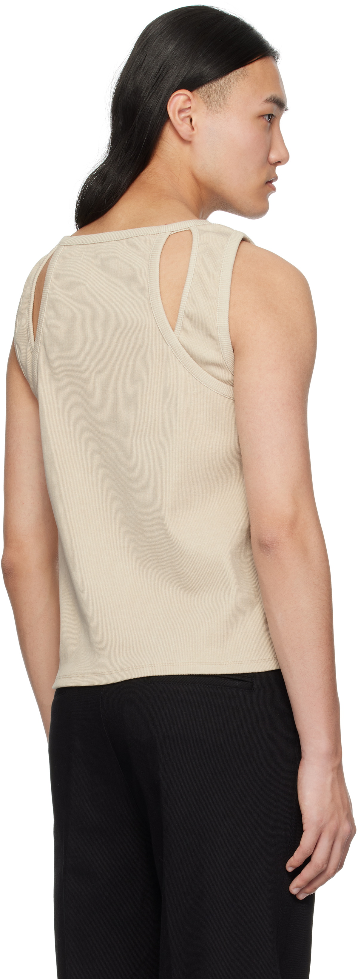 lesugiatelier Beige Cut Out Tank Top lesugiatelier