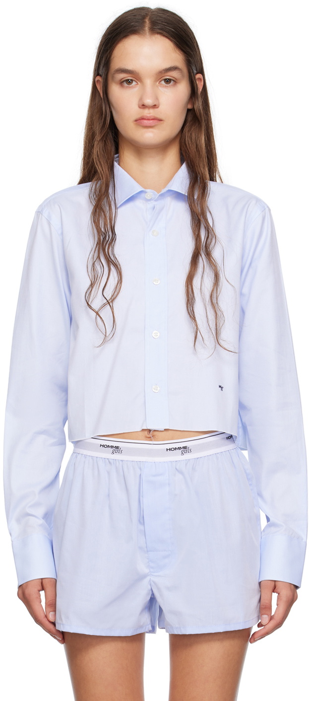 HommeGirls Blue Cropped Shirt Hommegirls