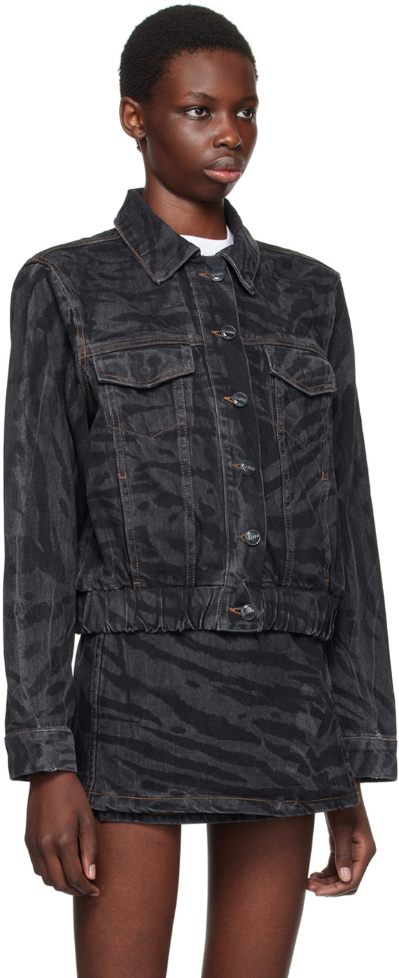 GANNI Black Lazer Denim Jacket GANNI