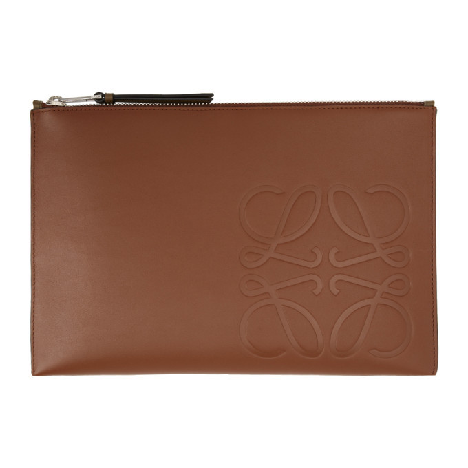 Loewe Tan Flat Pouch Loewe