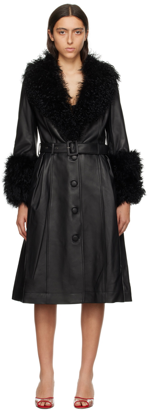 Saks Potts Black Foxy Shearling Coat Saks Potts