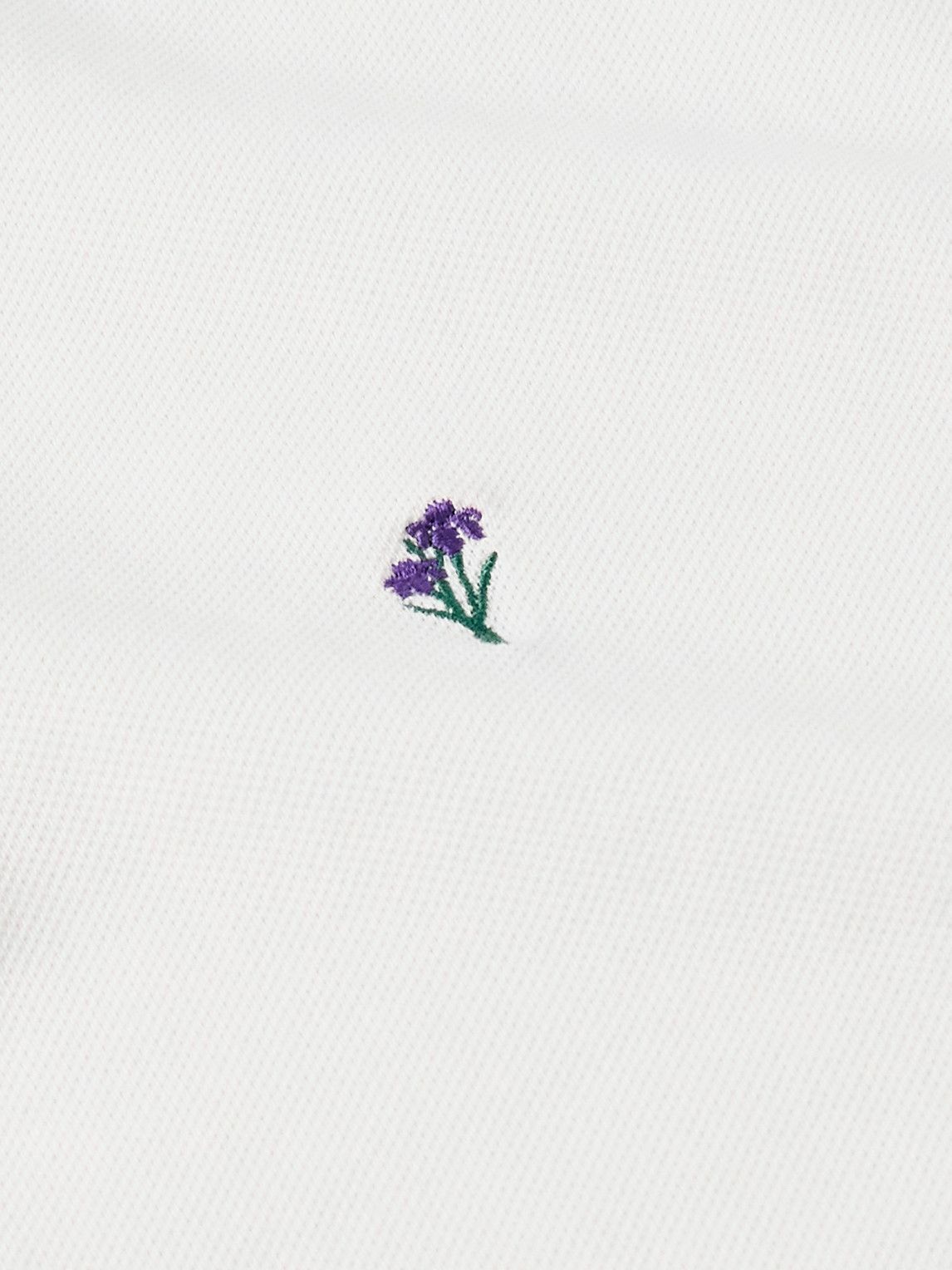 Noah - Iris Embroidered Cotton-Piqué Polo Shirt - White Noah NYC