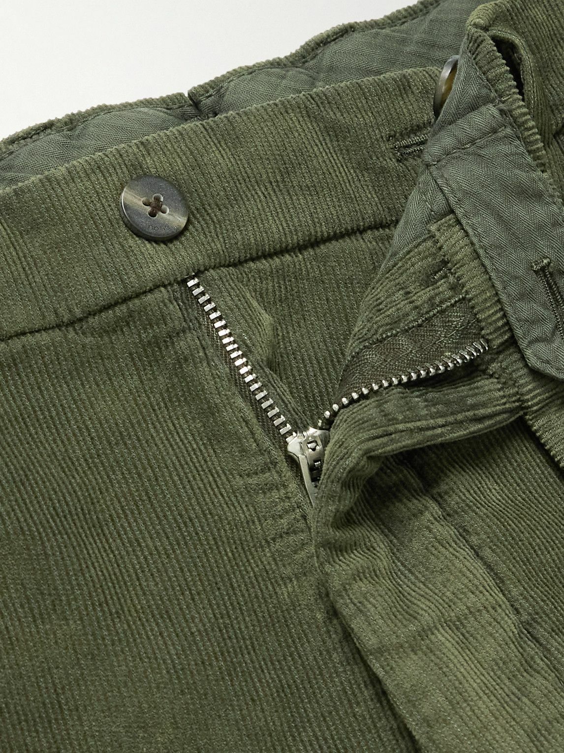 Boglioli - Slim-Fit Pleated Garment-Dyed Cotton-Blend Corduroy Suit Trousers - Green Boglioli