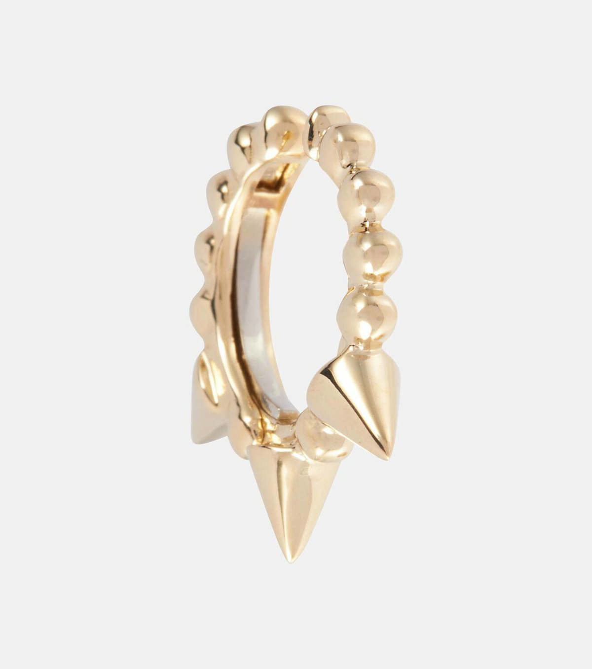 Maria Tash Granulated Triple Short Spike 14kt gold single ear cuff ...