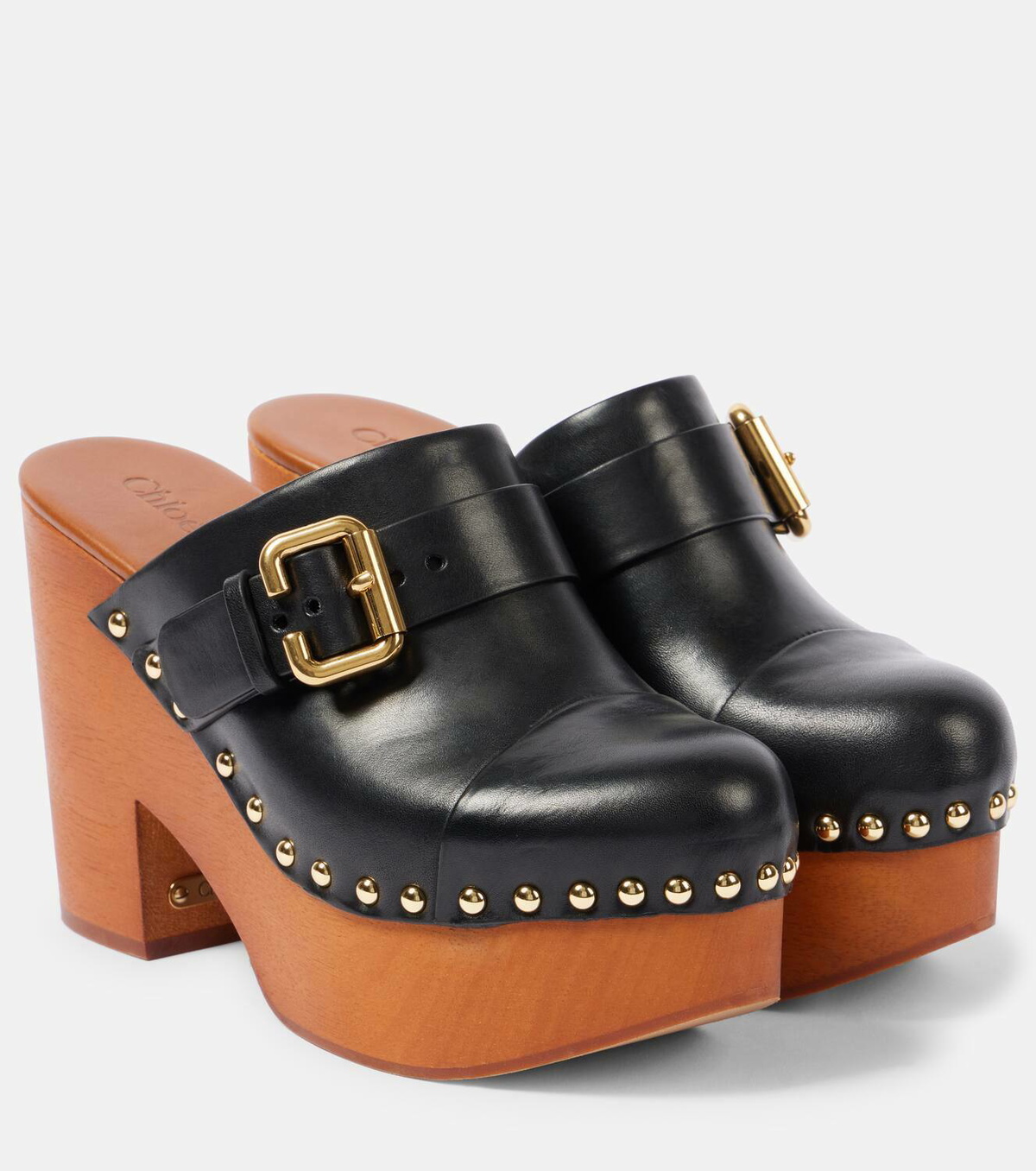 Chloé Jeannette studded leather clogs Chloe