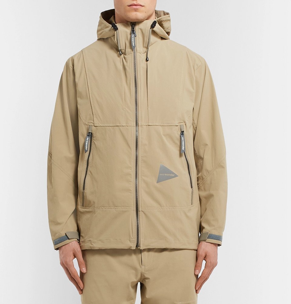 And Wander - Waterproof Nylon-Blend Shell Hooded Jacket - Beige and Wander