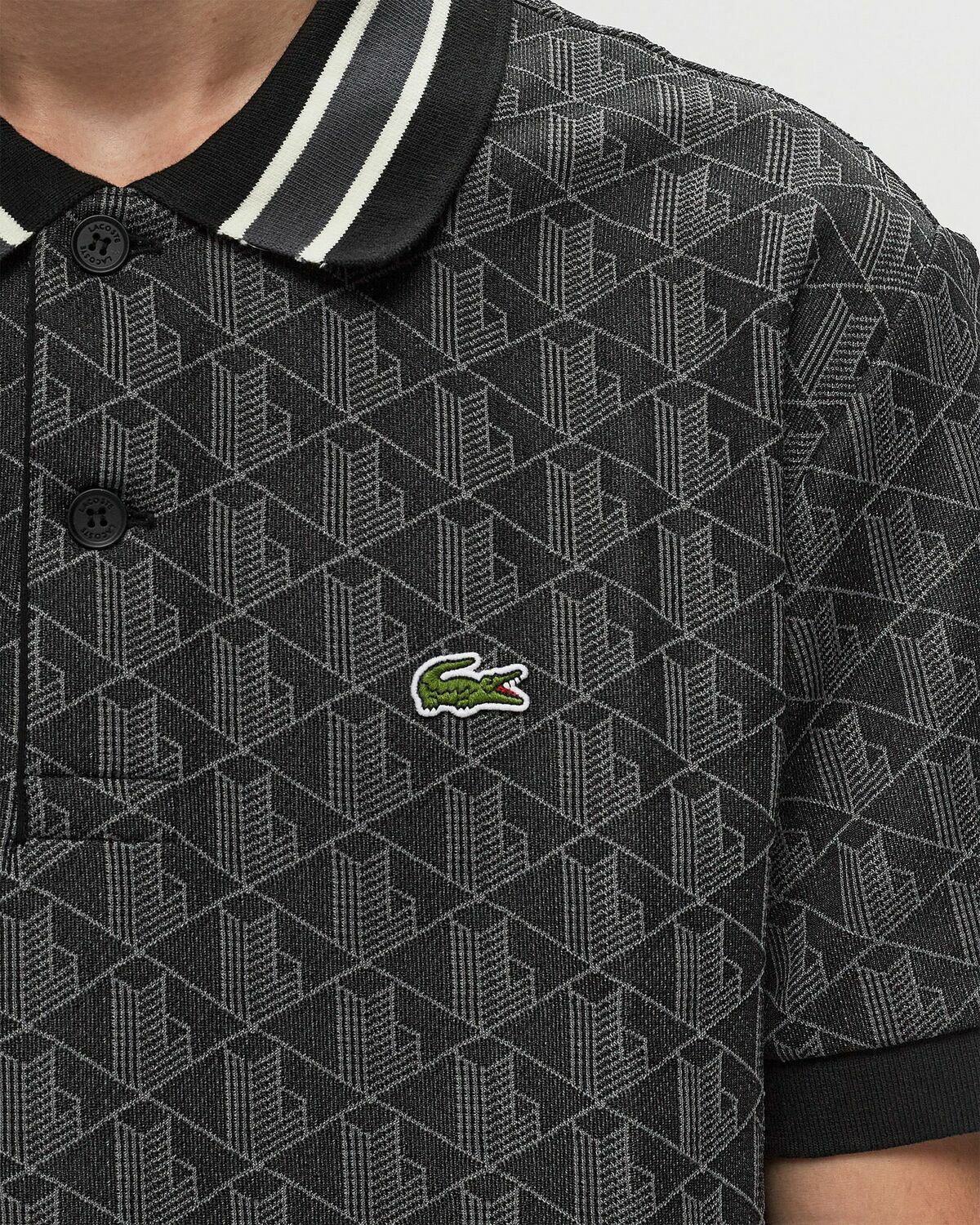 Lacoste Chemise Col Bord Cotes Ma Black - Mens - Polos Lacoste