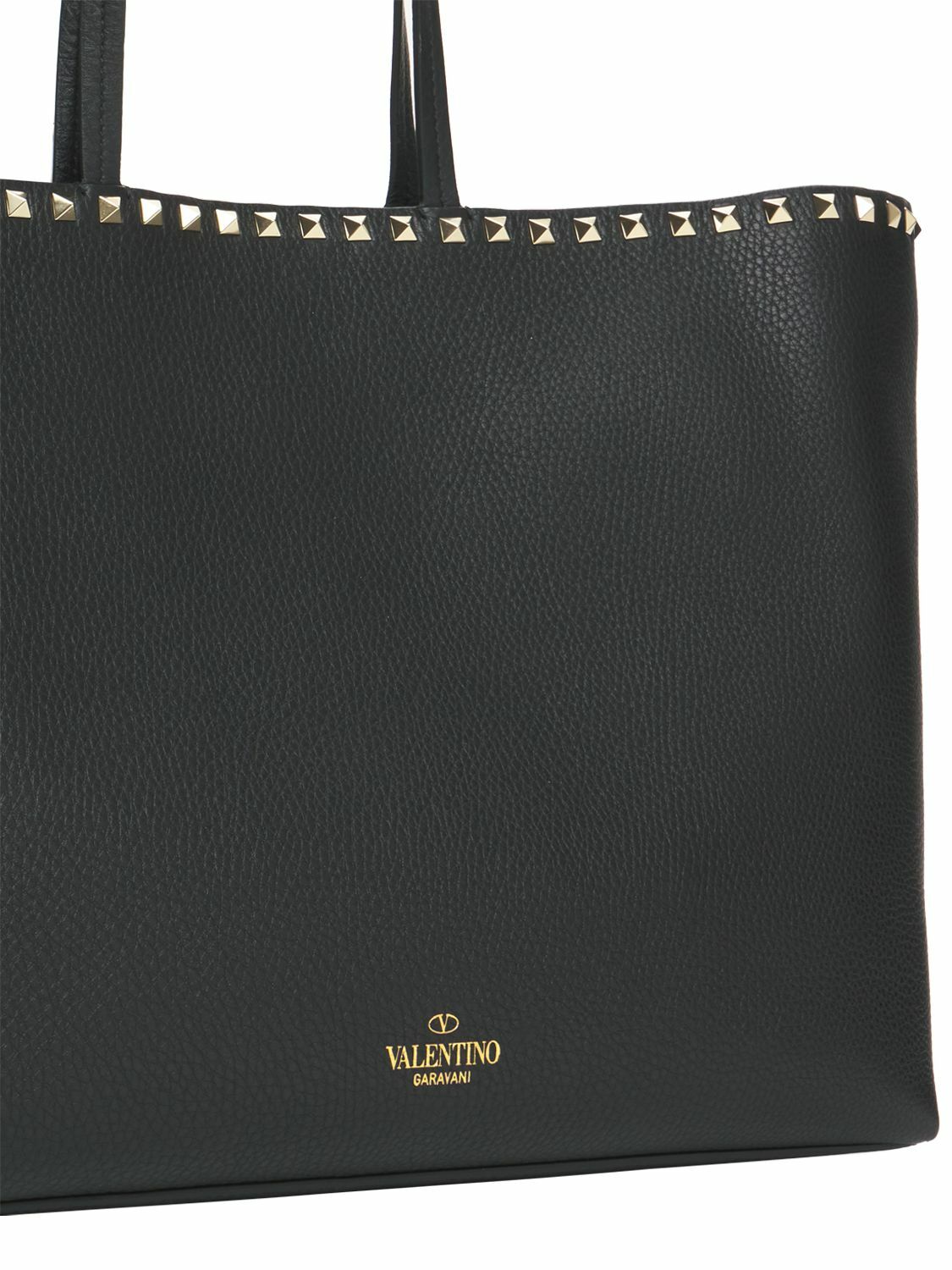 VALENTINO GARAVANI - Large Rockstud Leather Tote Valentino Garavani