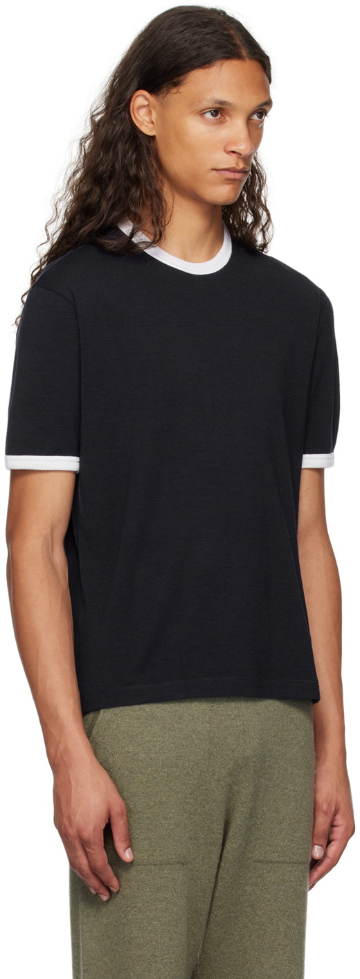 Thom Browne Navy Ringer T-Shirt Thom Browne