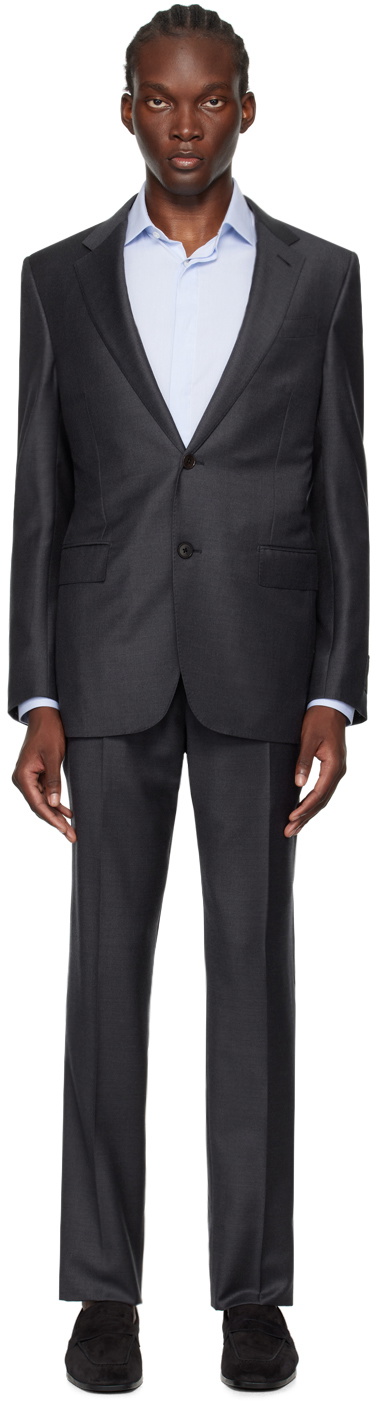 ZEGNA Gray Trofeo Wool Suit Zegna