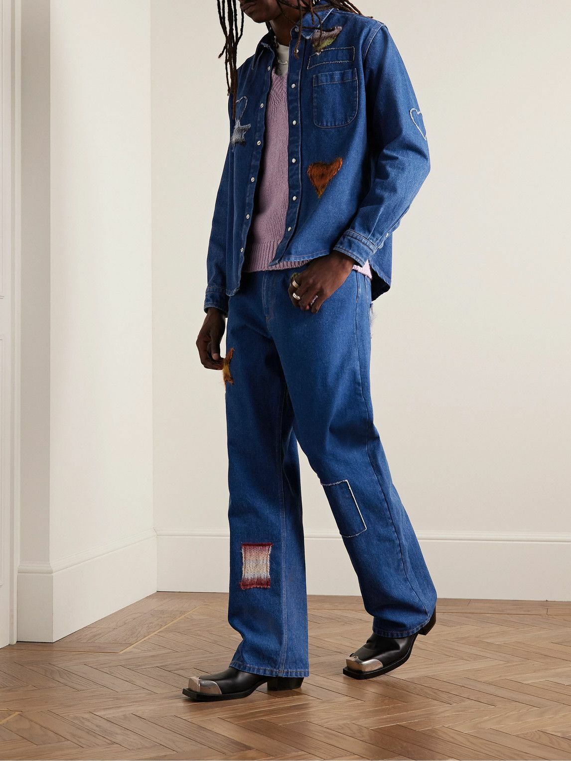 Marni - Appliquéd Denim Shirt - Blue Marni