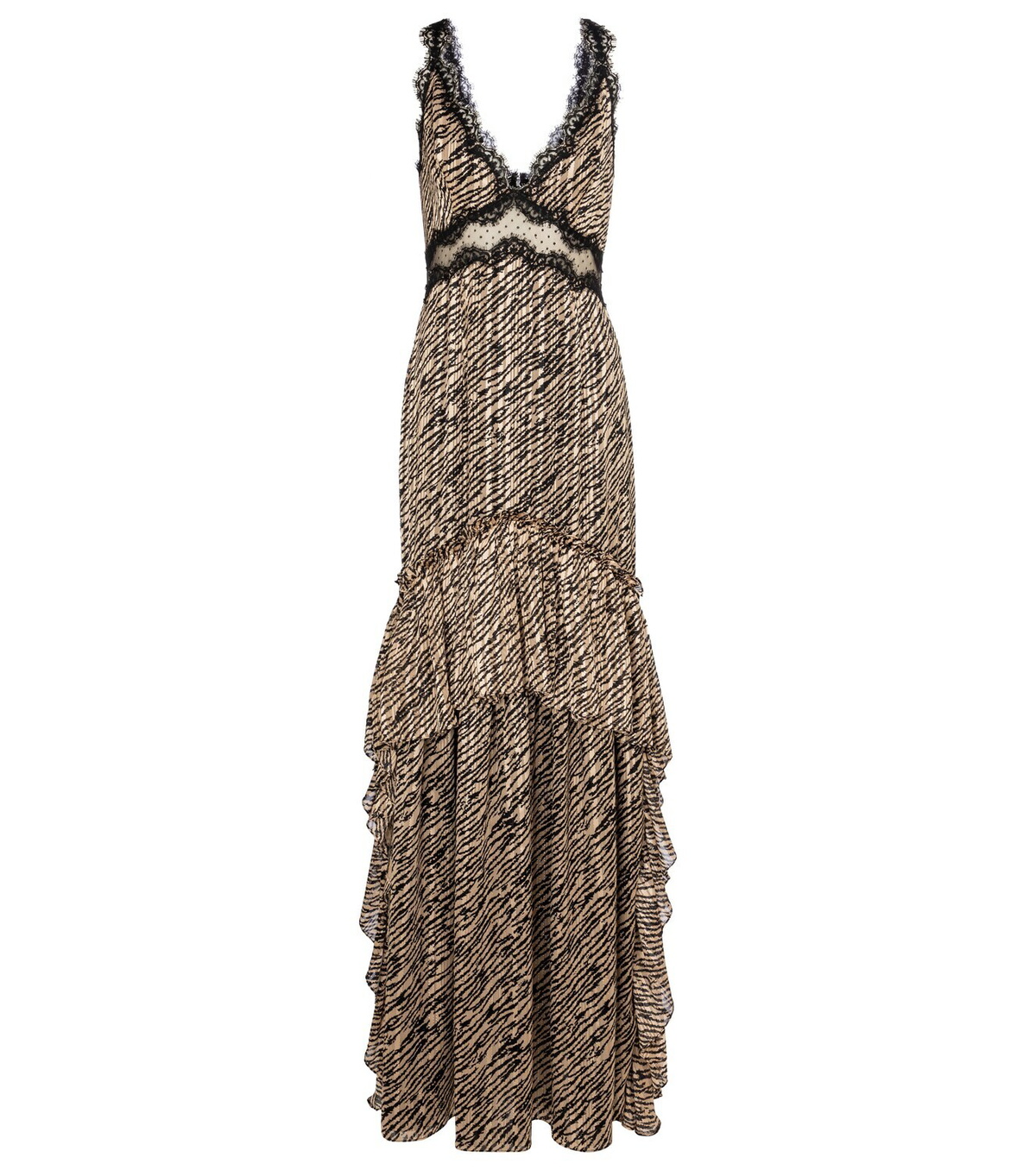 Costarellos Farah tiger-print chiffon gown Costarellos