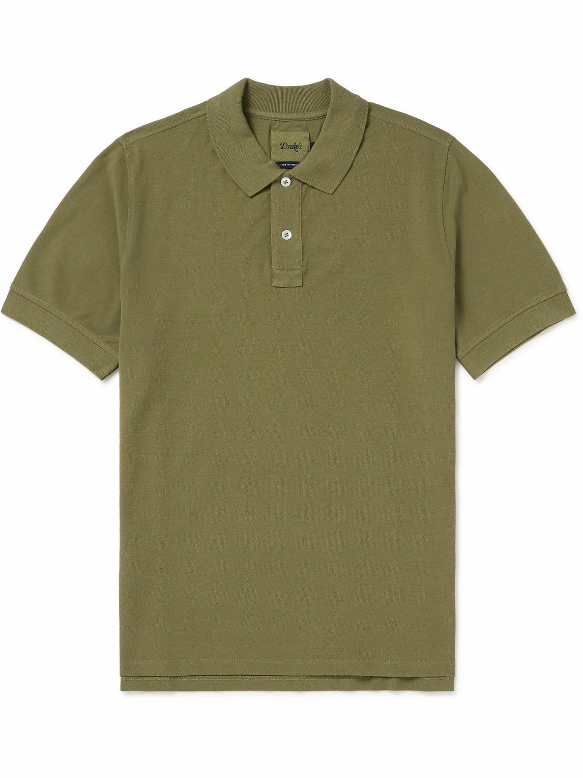 Drake's - Cotton-Piqué Polo Shirt - Green Drake's