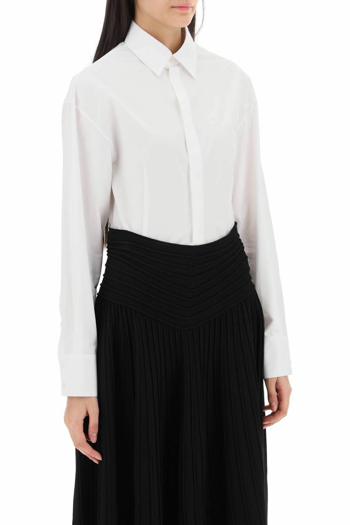 ALAIA shirt bodysuit in poplin White ALAÏA