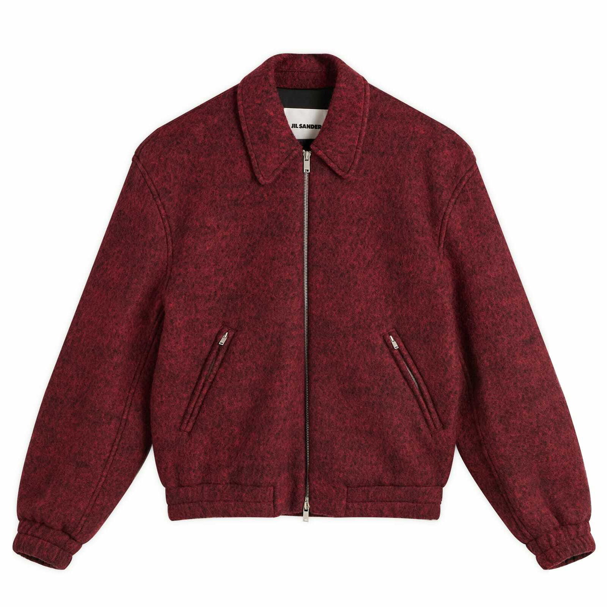 Jil Sander Women's Zip Up Bomber Jacket in Red Jil Sander