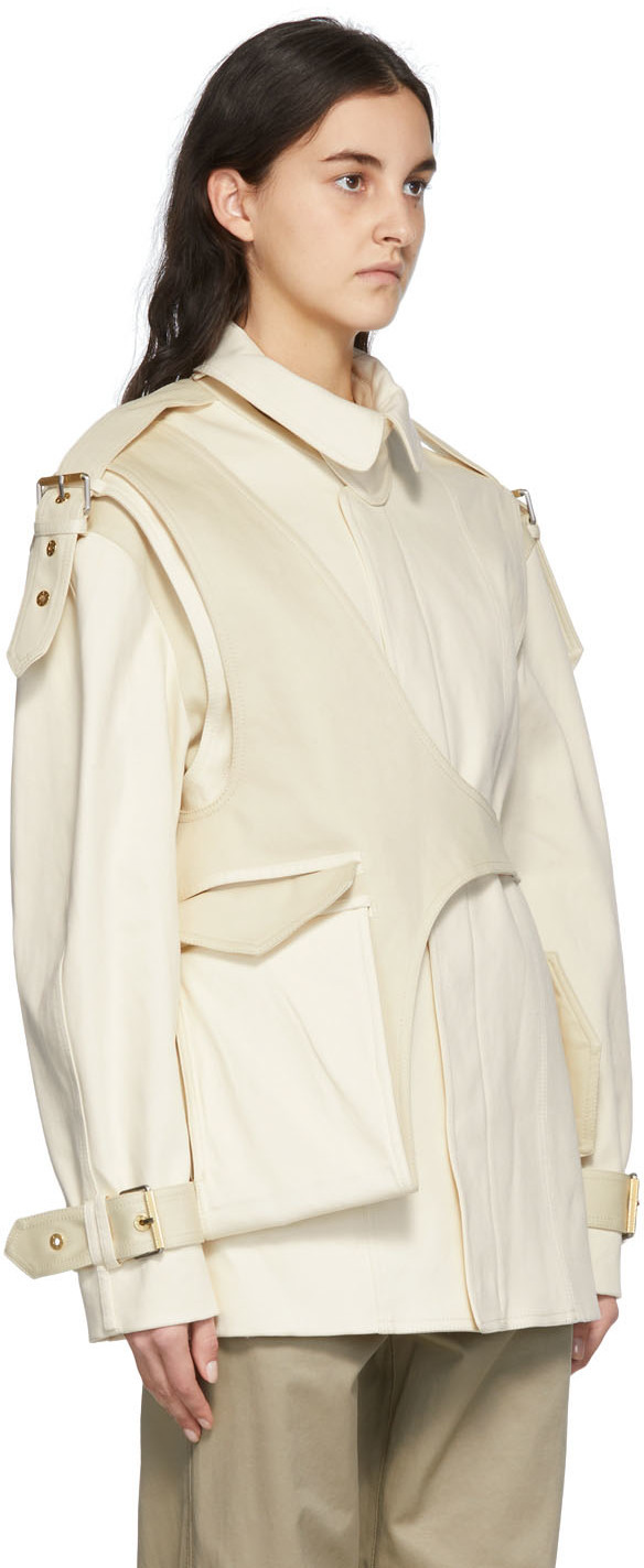Dion Lee Off-White Saddle Loop Coat Dion Lee