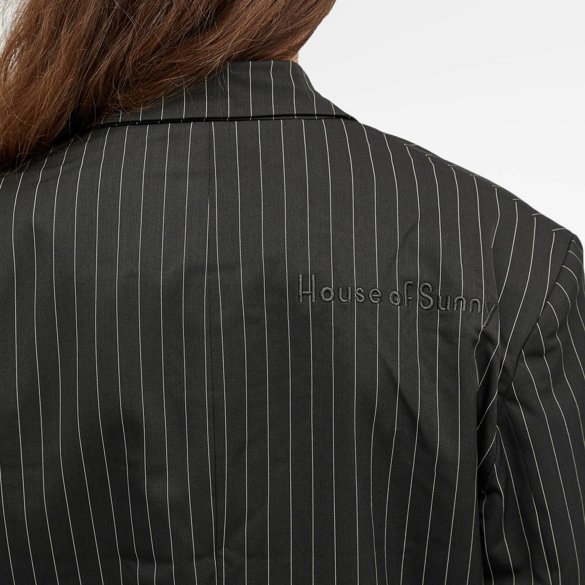 House Of Sunny Women's The Pinstripe Blazer in Jet Black House Of Sunny