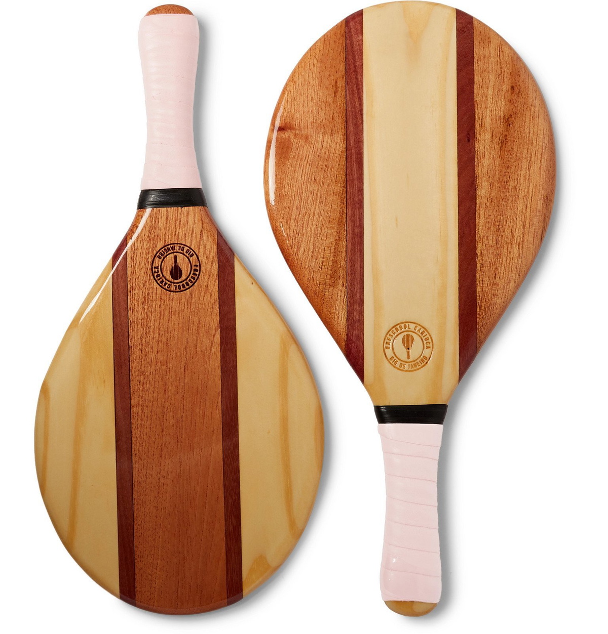 Frescobol Carioca - Trancoso Wooden Beach Bat and Ball Set - Pink ...