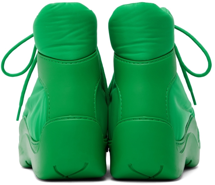 Bottega Veneta Green Puddle Bomber Lace-Up Boots Bottega Veneta