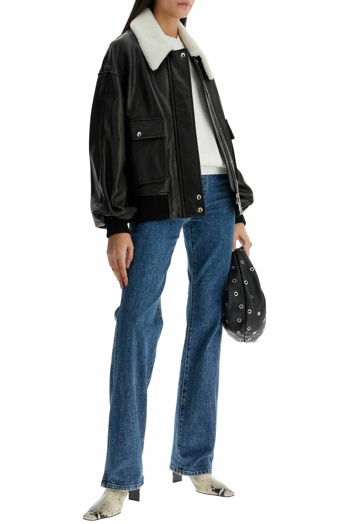 KHAITE leather shellar jacket Brown Khaite