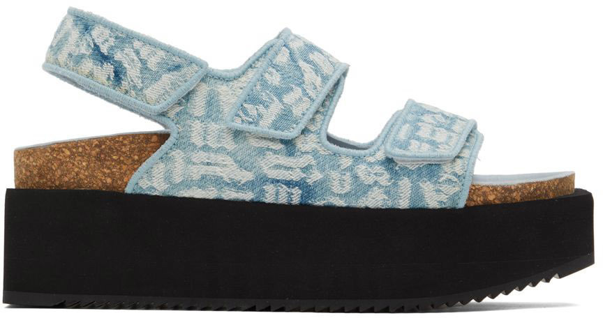 Palm Angels Blue Birk Platform Sandals Palm Angels