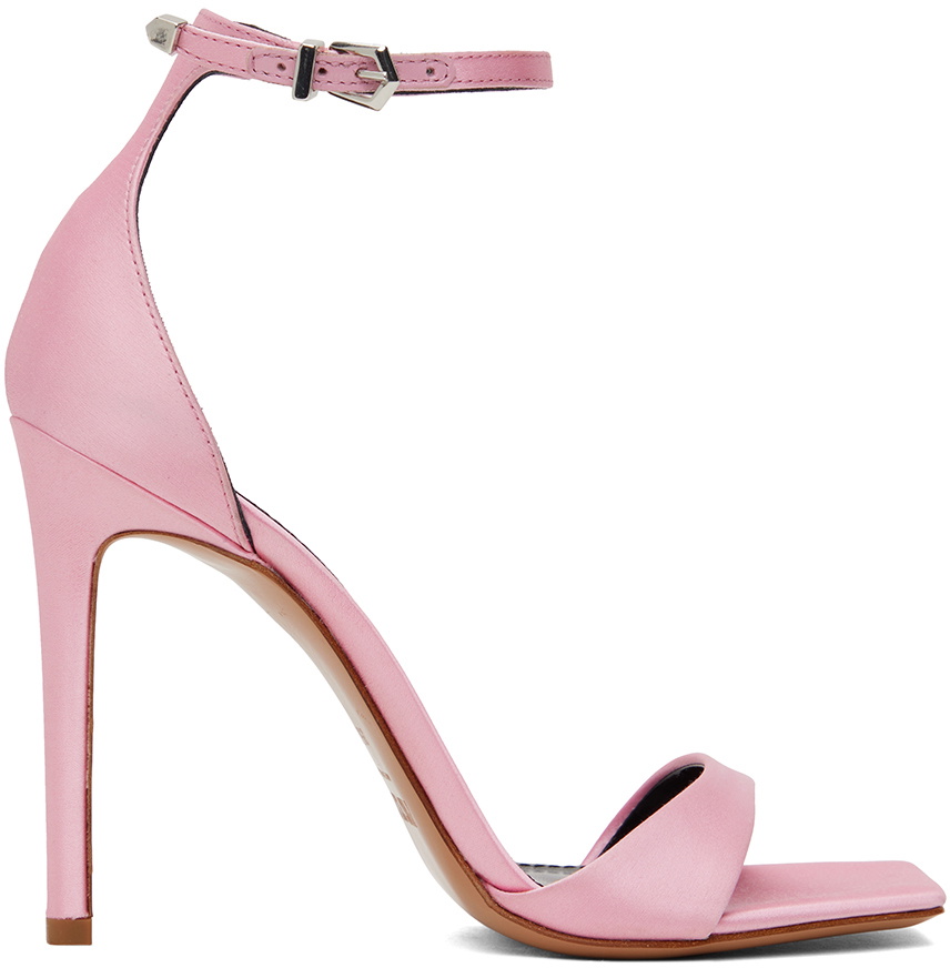 Paris Texas Pink Satin Stiletto Heeled Sandals Paris Texas