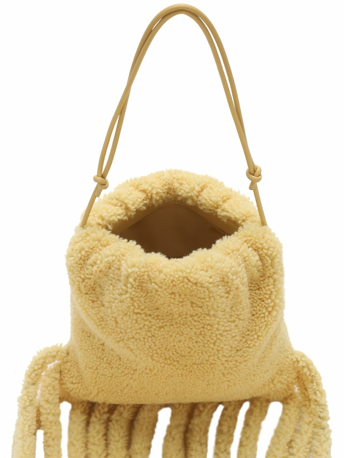 BOTTEGA VENETA - Curly Shearling Fringed Teddy Clutch Bottega Veneta