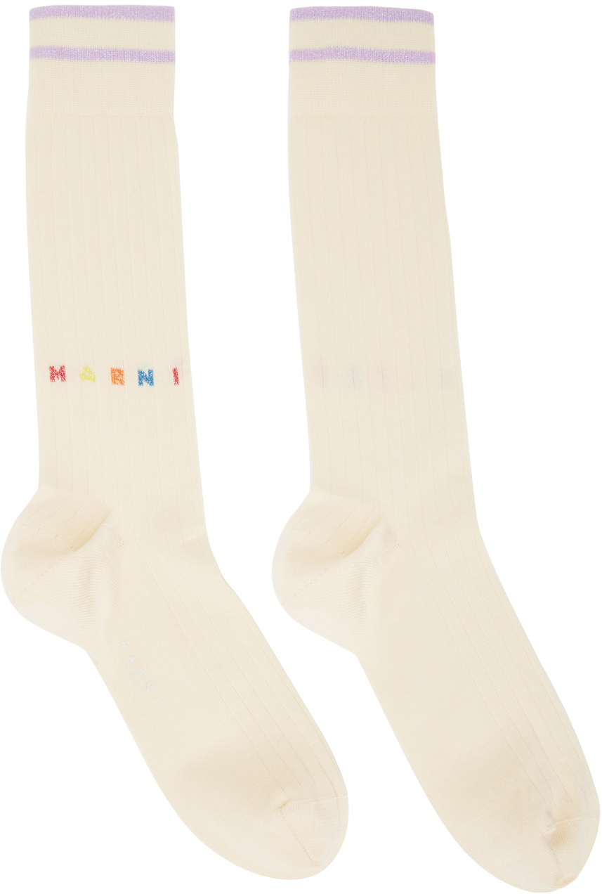 Marni Yellow Striped Socks Marni