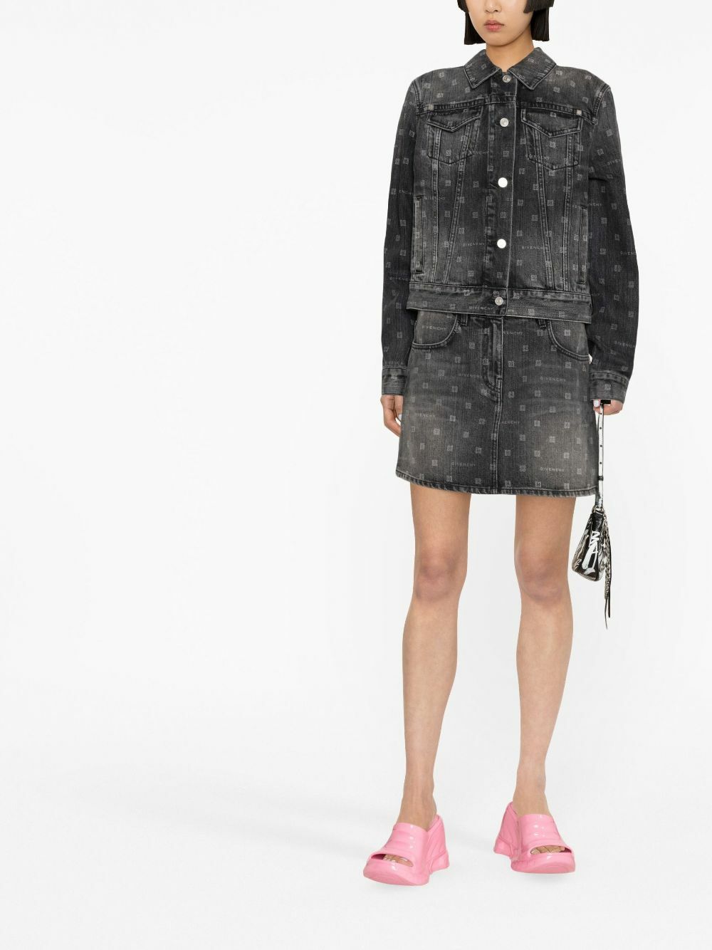 Givenchy Black 4G Print Denim Jacket Givenchy