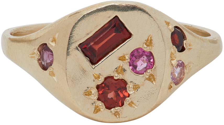 Seb Brown Gold & Red Signet Ring Seb Brown