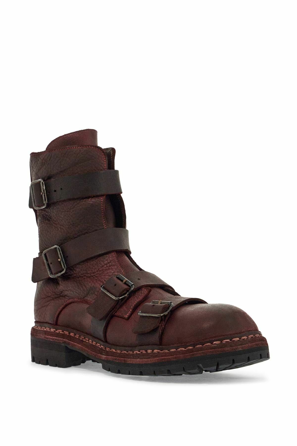 GUIDI dark red horse leather boots with adjustable straps Red Guidi