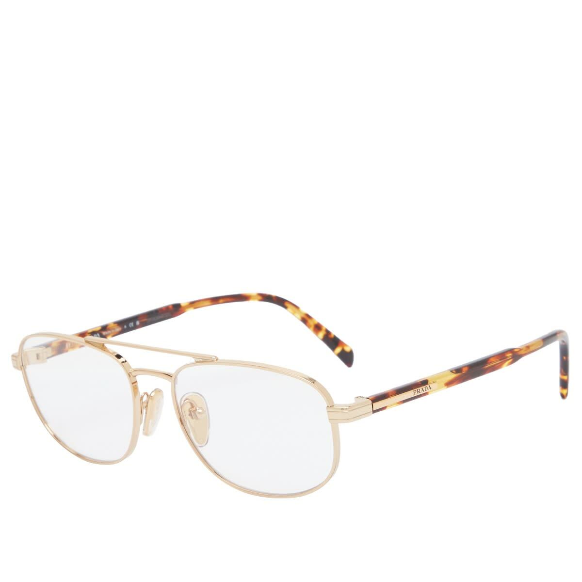 Prada Eyewear Men's A56V Optical Glasses in Gold Prada
