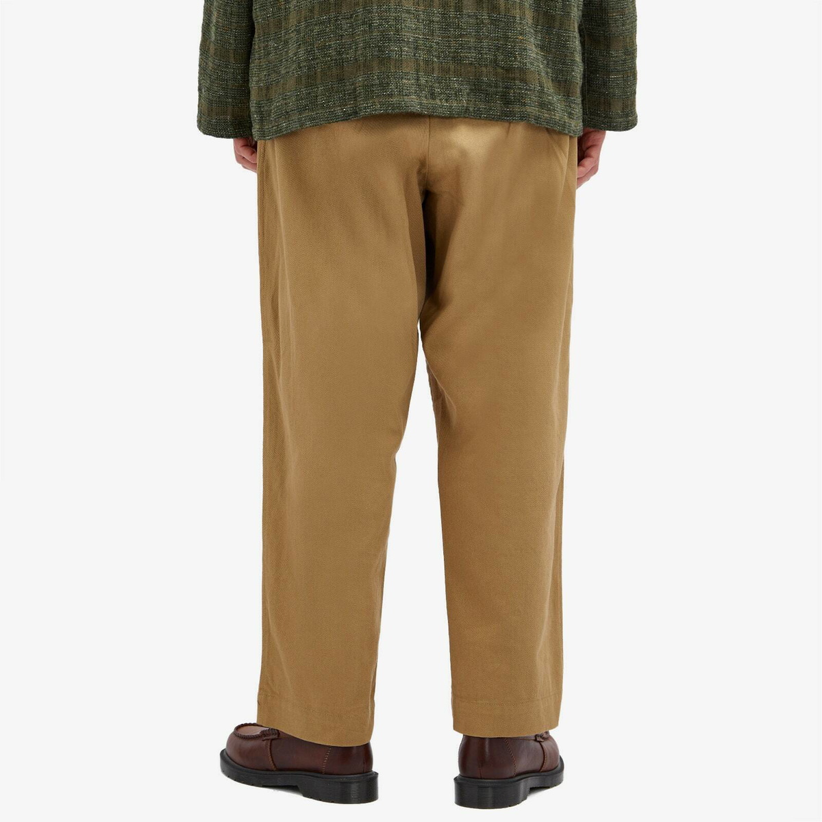 Universal Works Men's Twill Pleated Oxford Pants in Khaki Universal Works