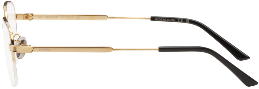 Cartier Gold Half-Rim Rectangular Glasses Cartier