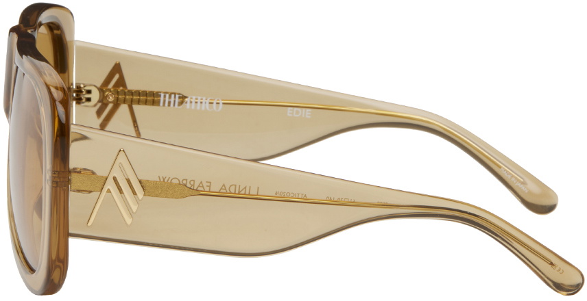 The Attico Tan Linda Farrow Edition Edie Sunglasses The Attico